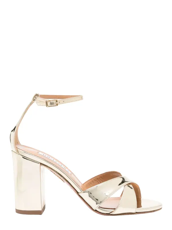 AQUAZZURA Divine 85mm Caged Sandals - Gold