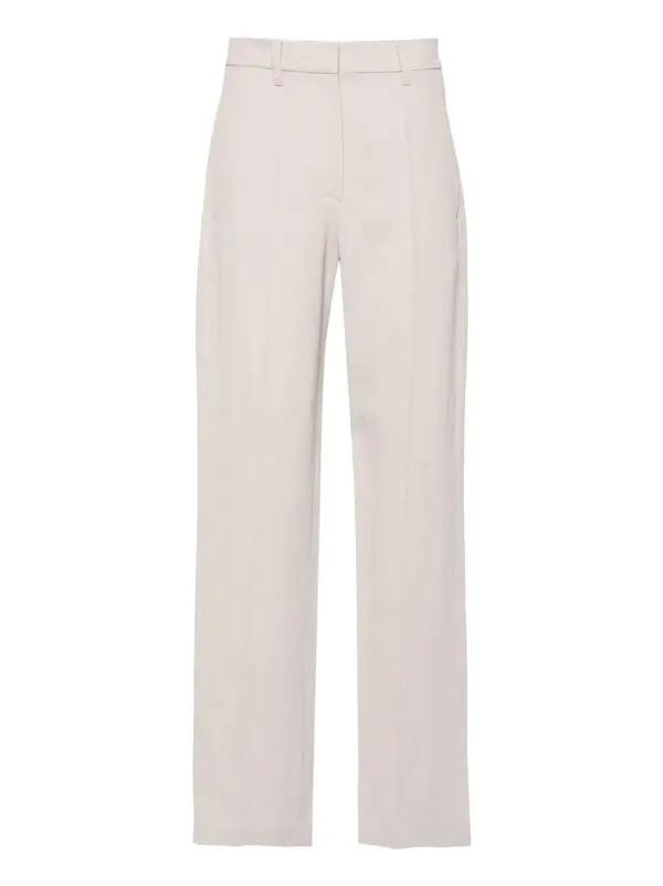 Brunello Cucinelli Monili Bead-embellished Tailored Trousers - Neutrals