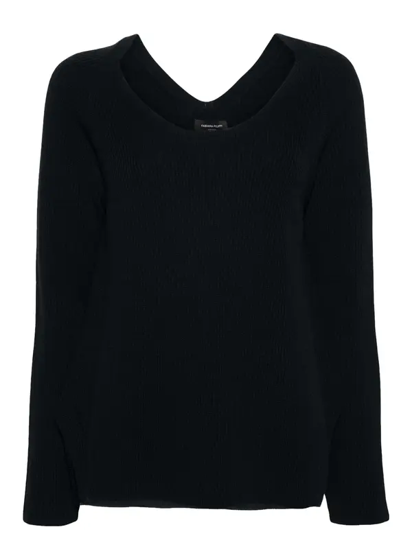 Fabiana Filippi Long-sleeved V-neck Jumper - Blue