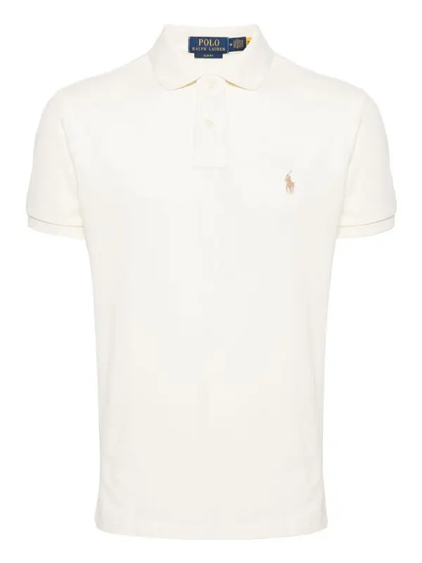 Polo Ralph Lauren Pony-embroidered Cotton Polo Shirt - Neutrals