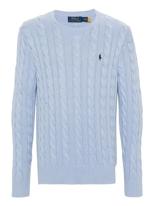 Polo Ralph Lauren Cotton Jumper With Pony Motif - Blue