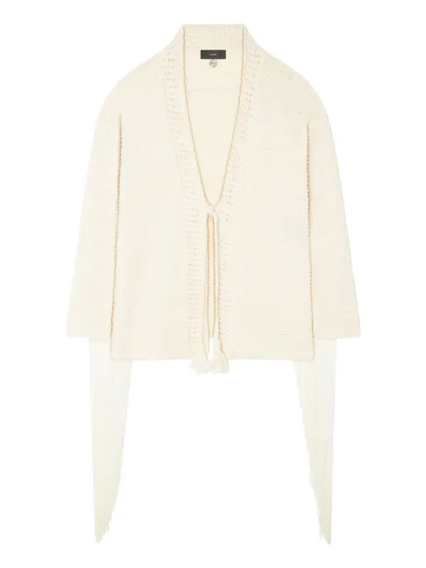 Alanui Fringed Knit Cardigan - Neutrals