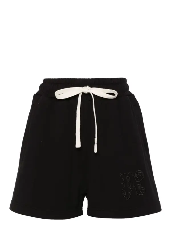 Palm Angels Logo-embroidered Track Shorts - Black