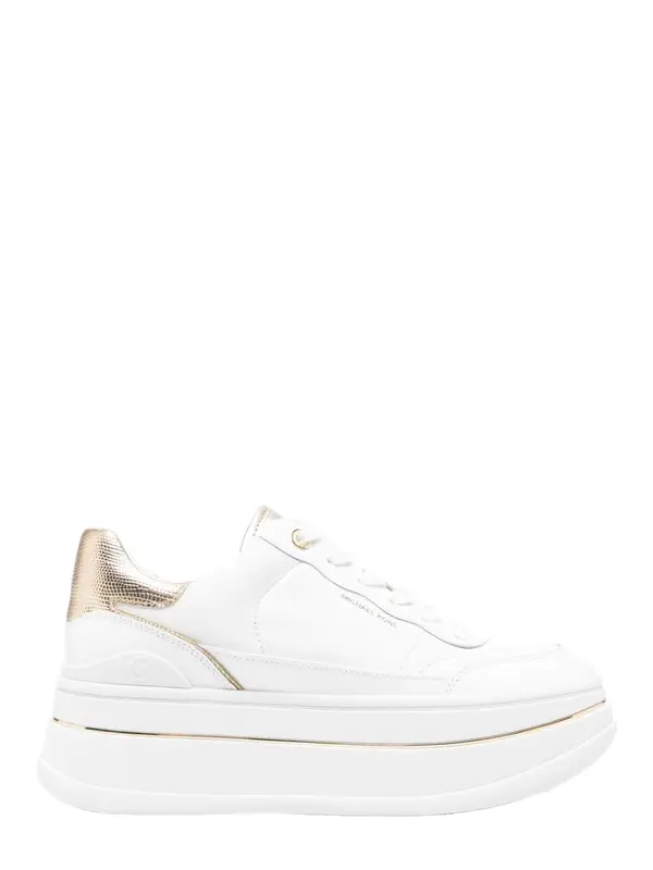Michael Kors Hayes Leather Platform Sneakers - White