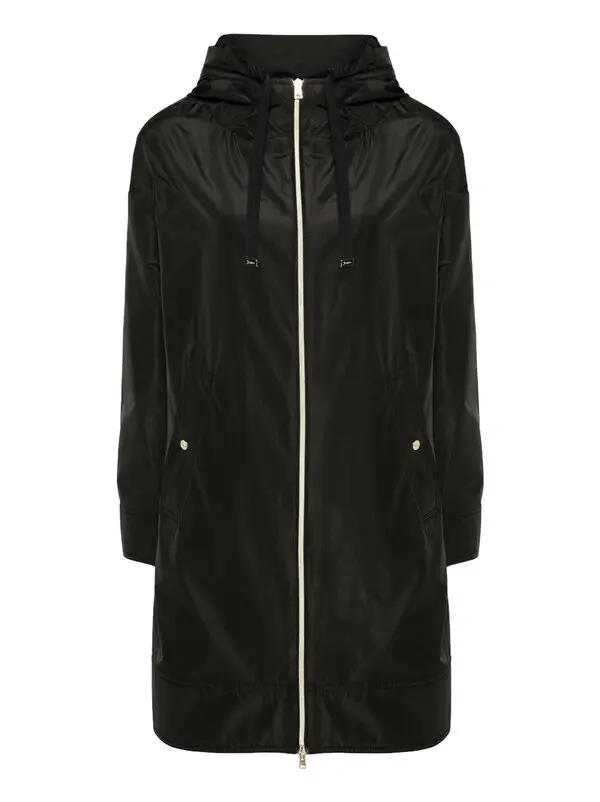Herno Zip-up Hooded Coat - Black