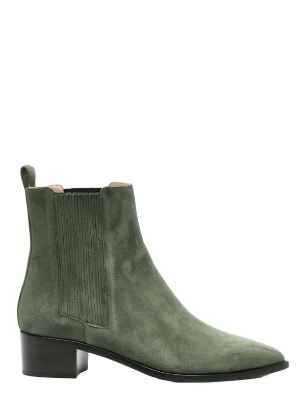 SCAROSSO Oliva Suede Ankle Boots - Green