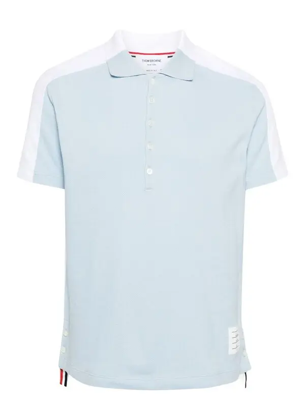 Thom Browne Trompe L' Oeil Cotton Polo Shirt - Blue