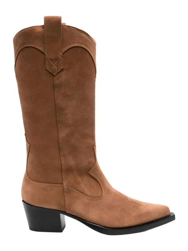 SCAROSSO Dolly Suede Boots - Brown