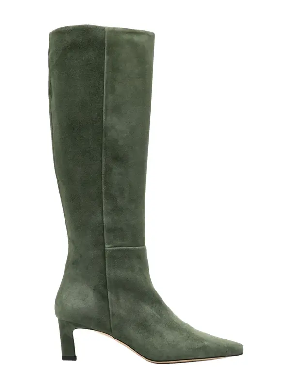 SCAROSSO Kira 50mm Suede Boots - Green