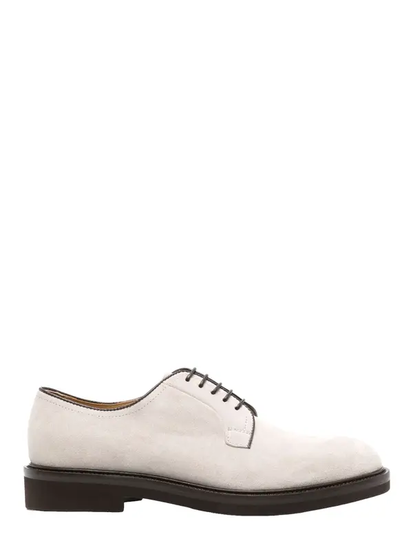 SCAROSSO Harry Suede Derby Shoes - Neutrals