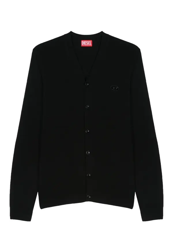Diesel K-zannis Embroidered Logo Cardigan - Black