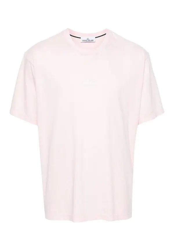 Stone Island Logo-print Cotton T-shirt - Pink