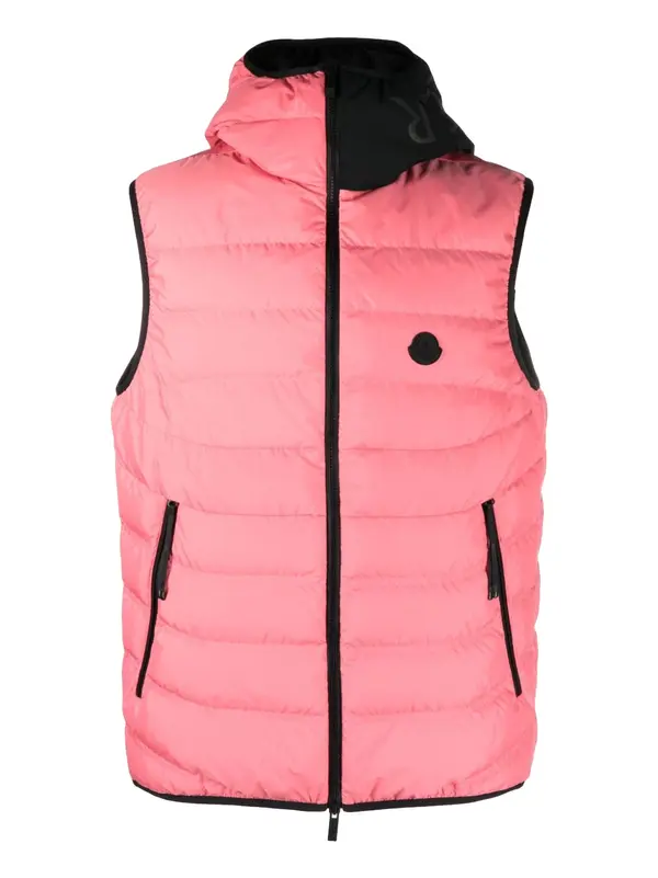 Moncler Logo-patch Puffer Gilet - Pink