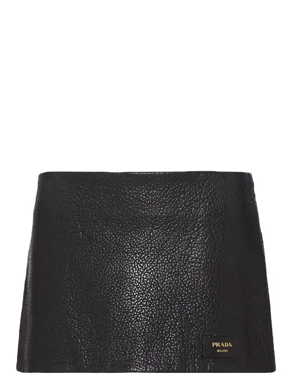 Prada Nappa-leather Miniskirt - Black