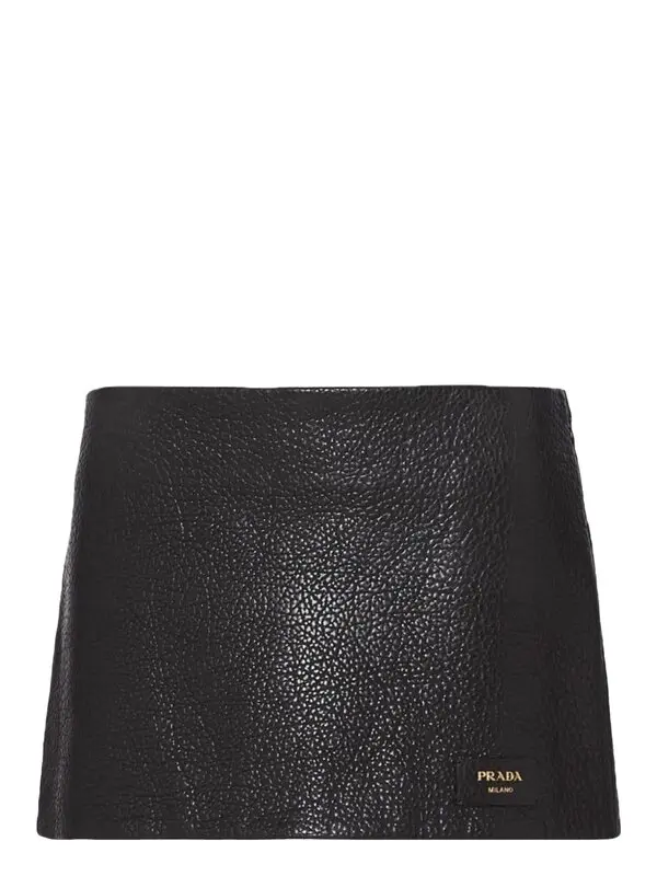 Prada Nappa-leather Miniskirt - Black