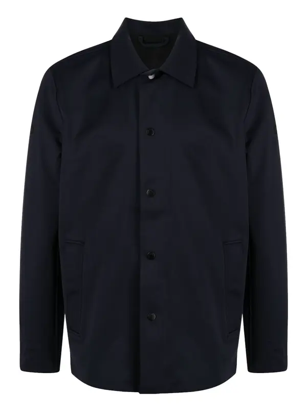 ALPHA TAURI Logo-appliqué Button-up Shirt Jacket - Black