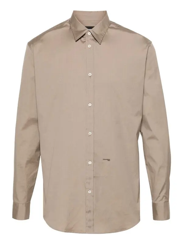 Dsquared2 Logo-print Cotton Shirt - Neutrals