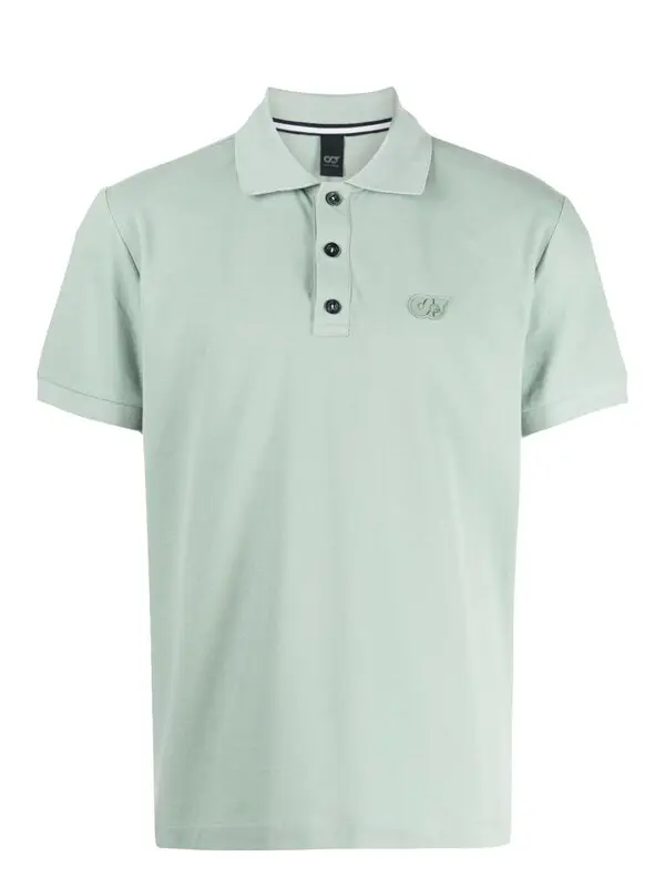 ALPHA TAURI Logo-appliqué Piqué Polo Shirt - Green