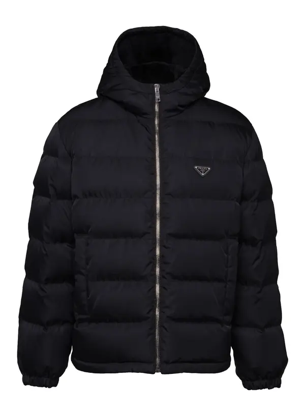 Prada Re-nylon Cropped Down Jacket - Black