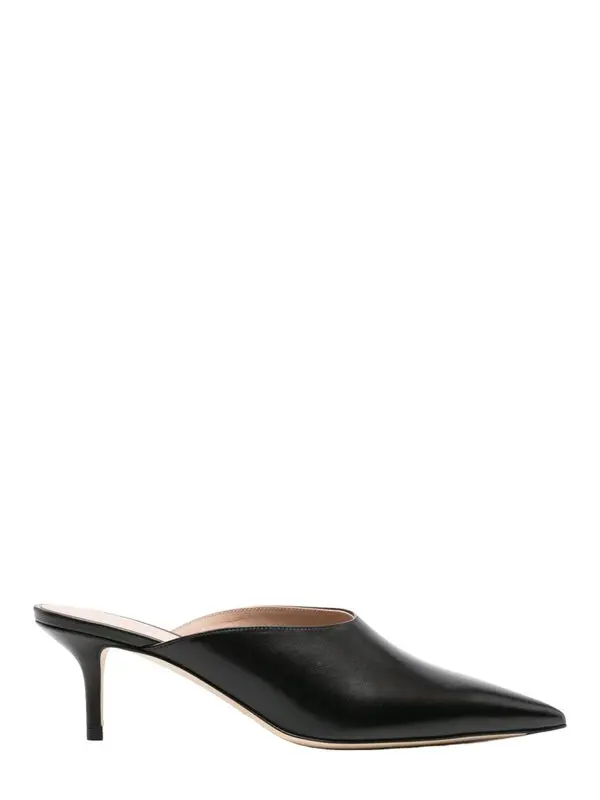 SCAROSSO Laura 60mm Leather Mules - Black