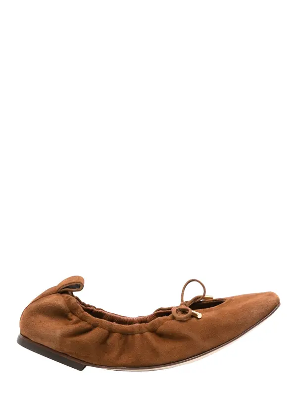SCAROSSO Margot Suede Ballerinas - Brown