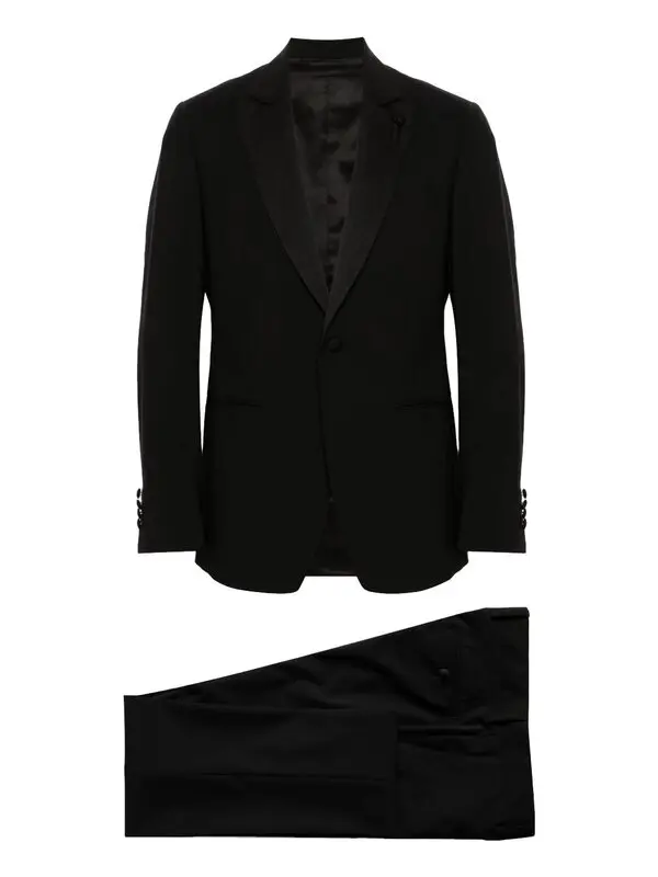 LARDINI Single-breasted Wool-blend Suit - Black
