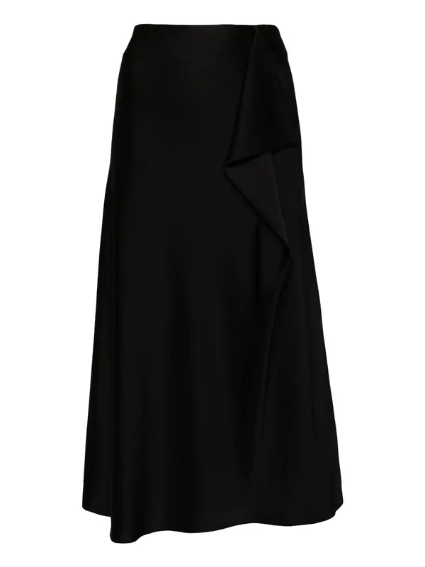 Simkhai Blane Satin Midi Skirt - Black