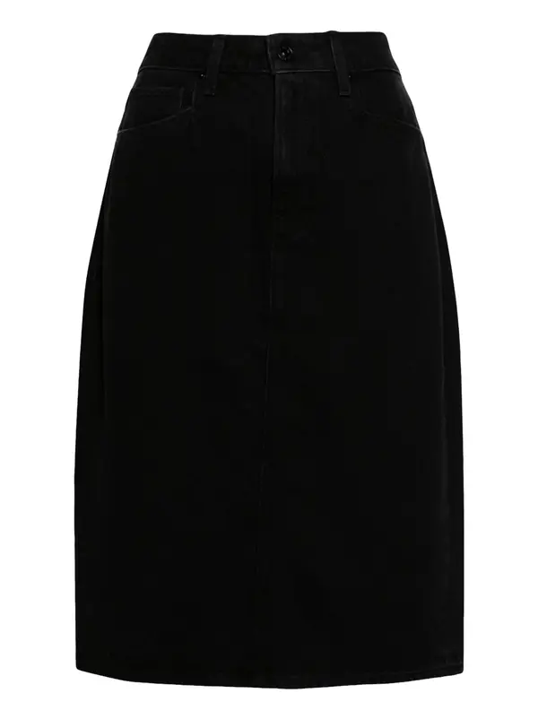 Paige Siren Denim Midi Skirt - Black