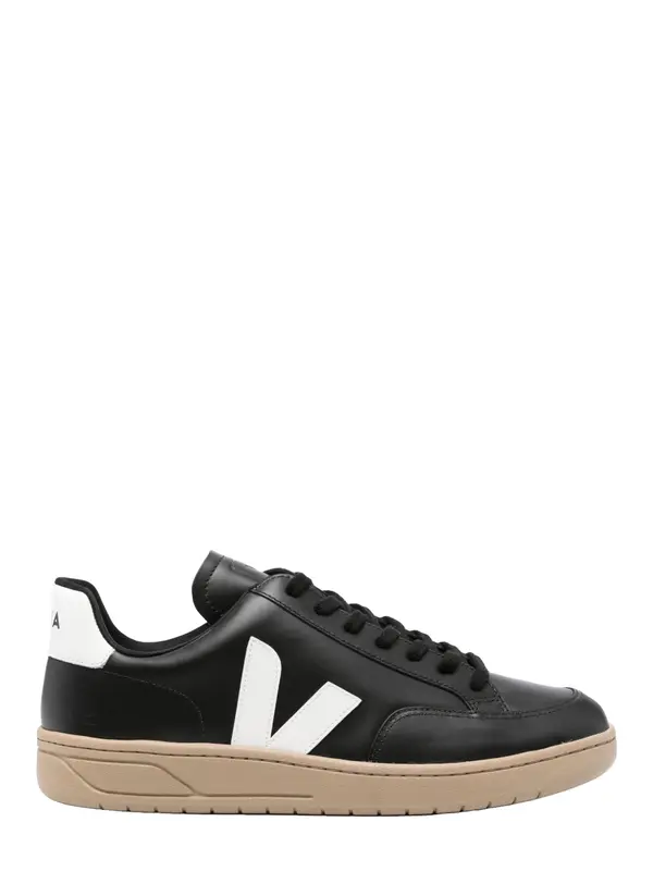 VEJA V-12 Leather Sneakers - Black
