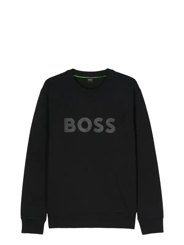 BOSS Logo-appliqué Cotton Sweatshirt - Black