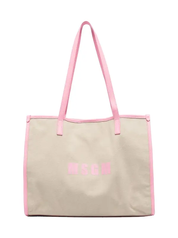 MSGM Logo-print Tote Bag - Neutrals