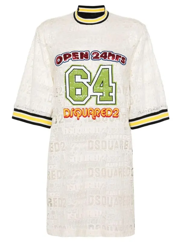 Dsquared2 64 Lacey Maxi T-shirt Dress - Neutrals