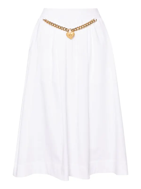 Moschino Heart-charm Midi Skirt - White