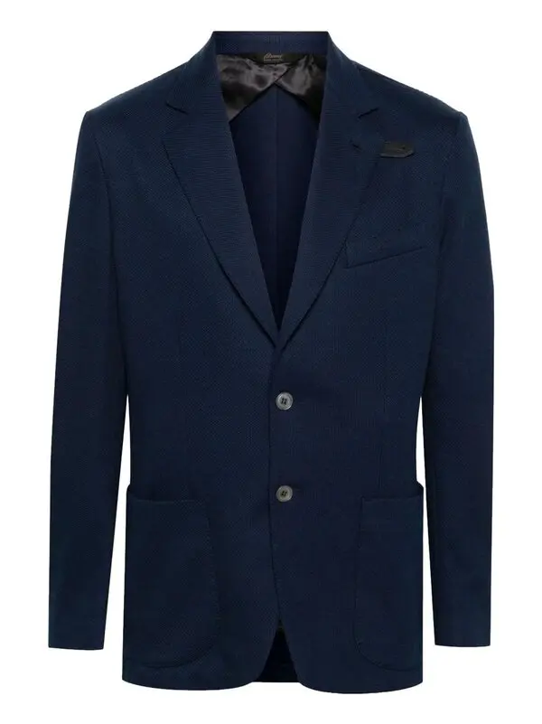 Brioni Silk-blend Knitted Blazer - Blue