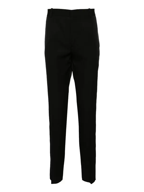 Alexander McQueen Low-rise Tailored Trousers With Satin Trim - Black