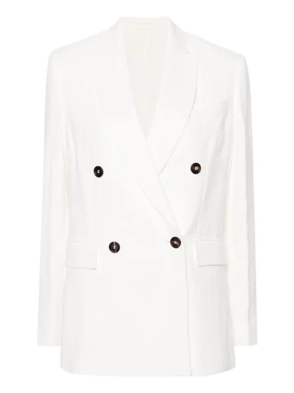 Brunello Cucinelli Peak-lapels Double-breasted Blazer - White