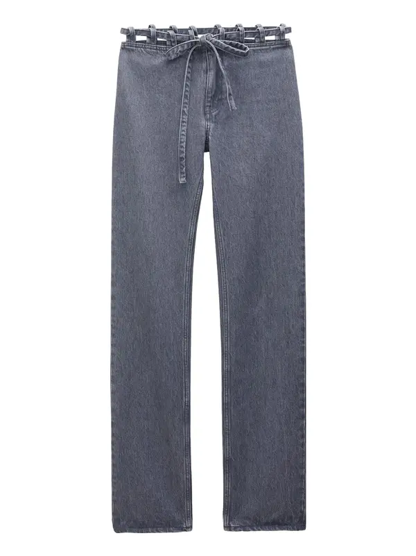 Filippa K Lace-waist Straight-leg Jeans - Grey
