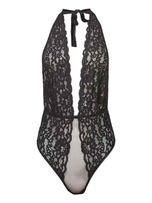 Fleur Du Mal Charlotte Halterneck Teddy - Black