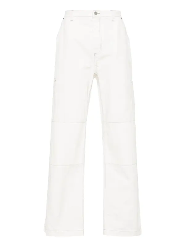 MAISON MARGIELA Embroidered Straight-leg Trousers - White