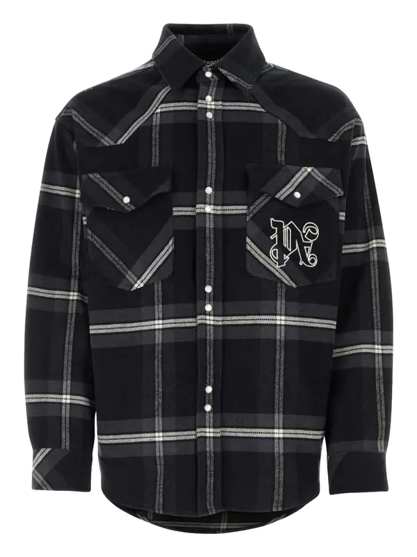 Palm Angels Checked Cotton-flannel Shirt Jacket - Grey