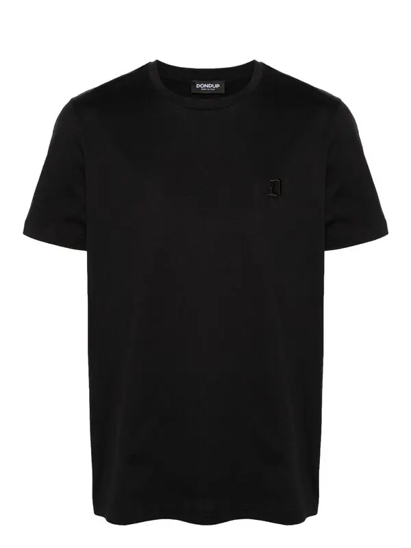DONDUP Logo-embroidered Cotton T-shirt - Black