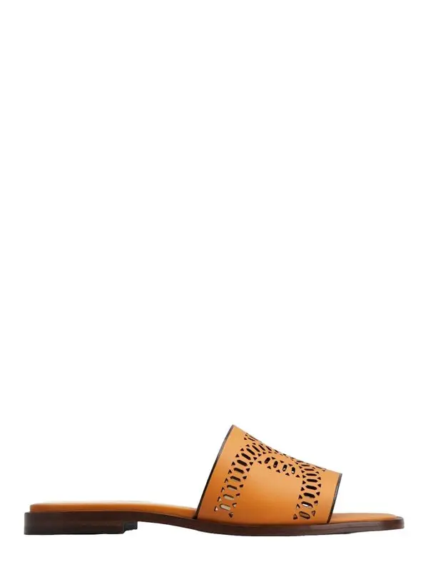 TOD'S Laser-cut Leather Sandals - Orange