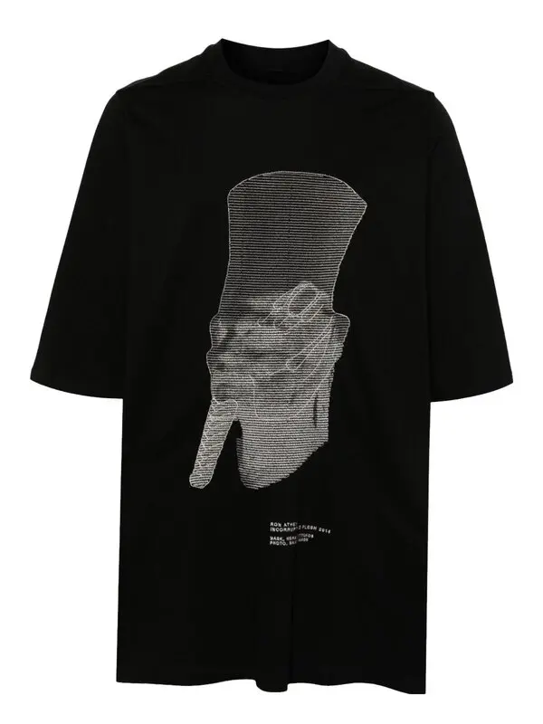 Rick Owens Ron Jumbo Ss Cotton T-shirt - Black