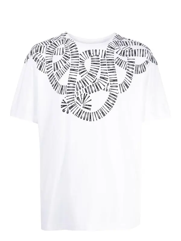 COUNTY OF MILAN Snake Wings-print Cotton T-shirt - White
