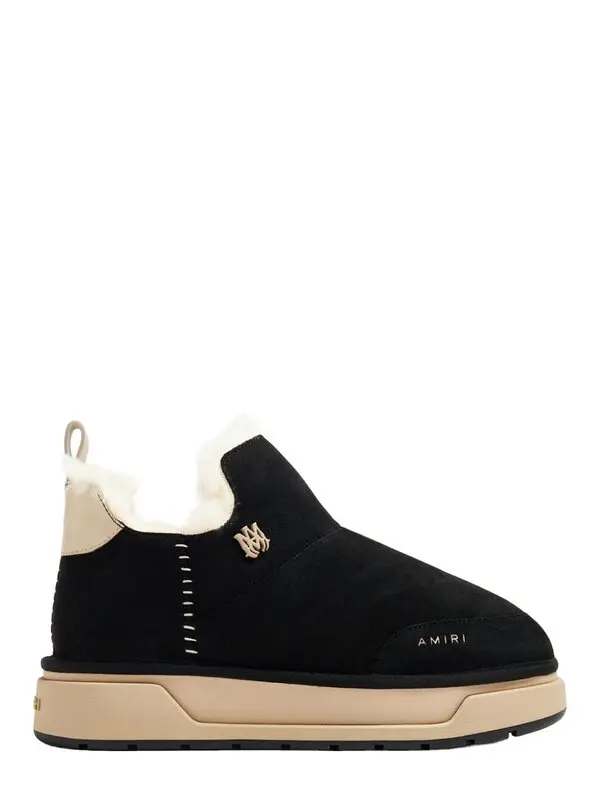 Amiri Malibu Suede Shearling Trim Boots - Black
