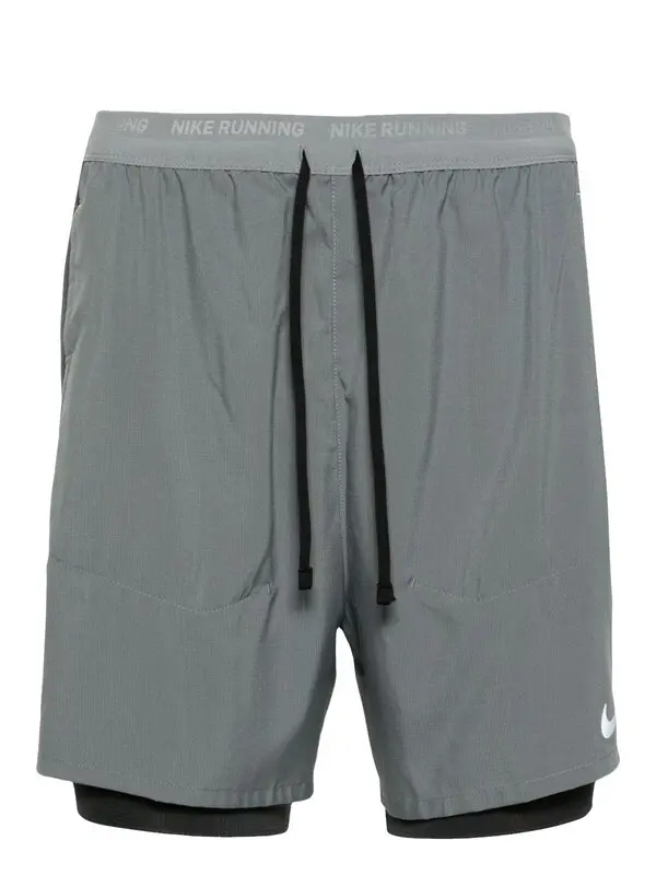 Nike Swoosh-motif Running Shorts - Grey