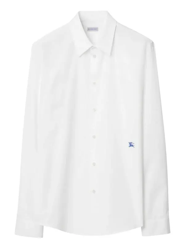 Burberry Logo-embroidered Poplin Shirt - White