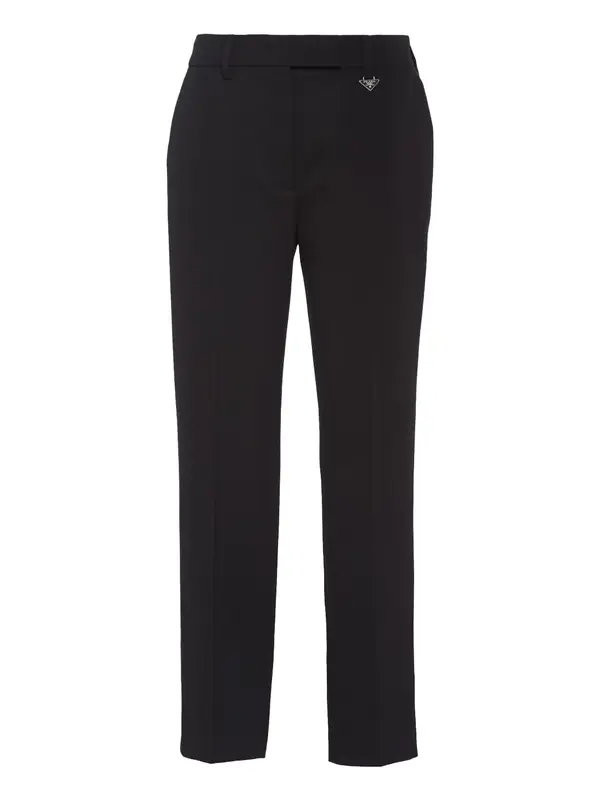 Prada Grain De Poudre Cropped Trousers - Black