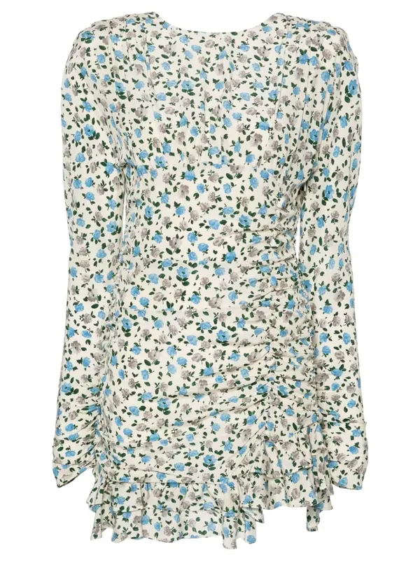 Alessandra Rich Floral-print Minidress - Neutrals