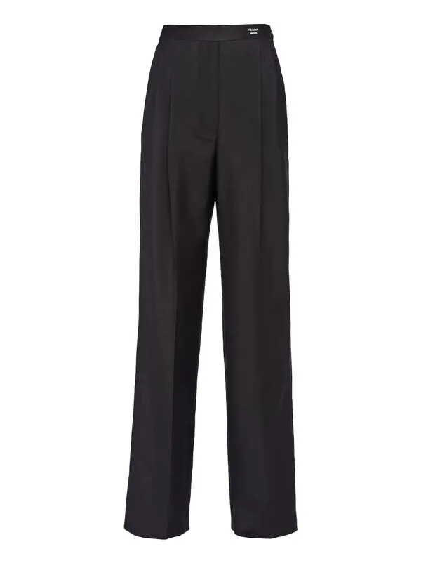 Prada Tailored Wide Leg Trousers - Black